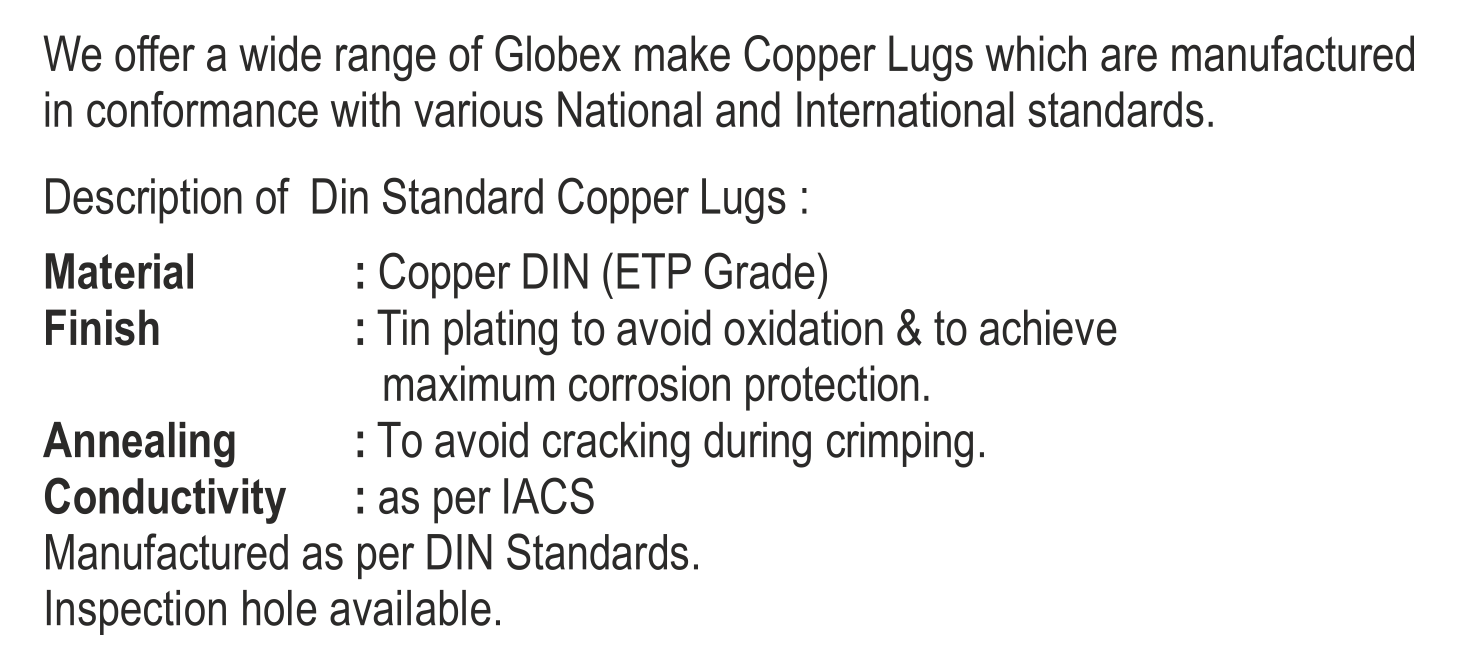 Din Standard Copper Tubular Lugs (Heavy Duty) - Global Brass & Alloy ...