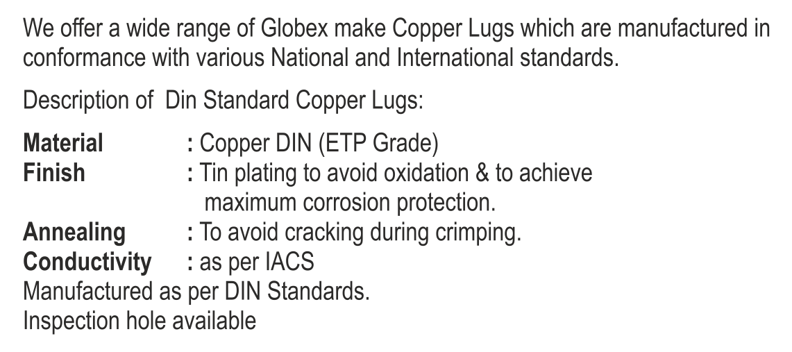 Din Standard Copper Tubular Lugs (Regular Duty) - Global Brass & Alloy ...